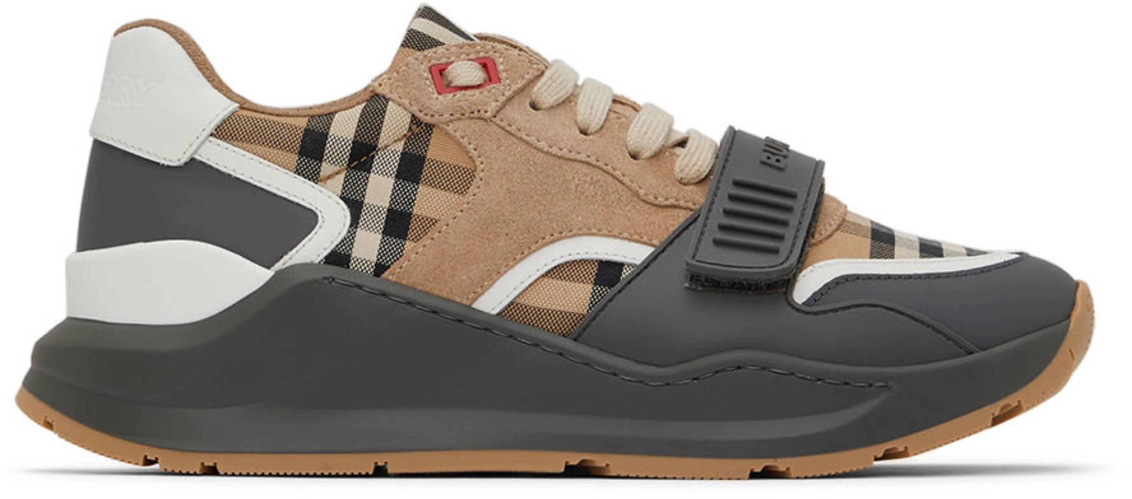 Gray Ramsey Check Sneakers by BURBERRY | jellibeans