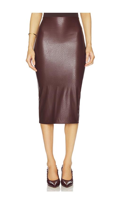 Commando Faux Leather Midi Skirt in Burgundy by COMMANDO | jellibeans