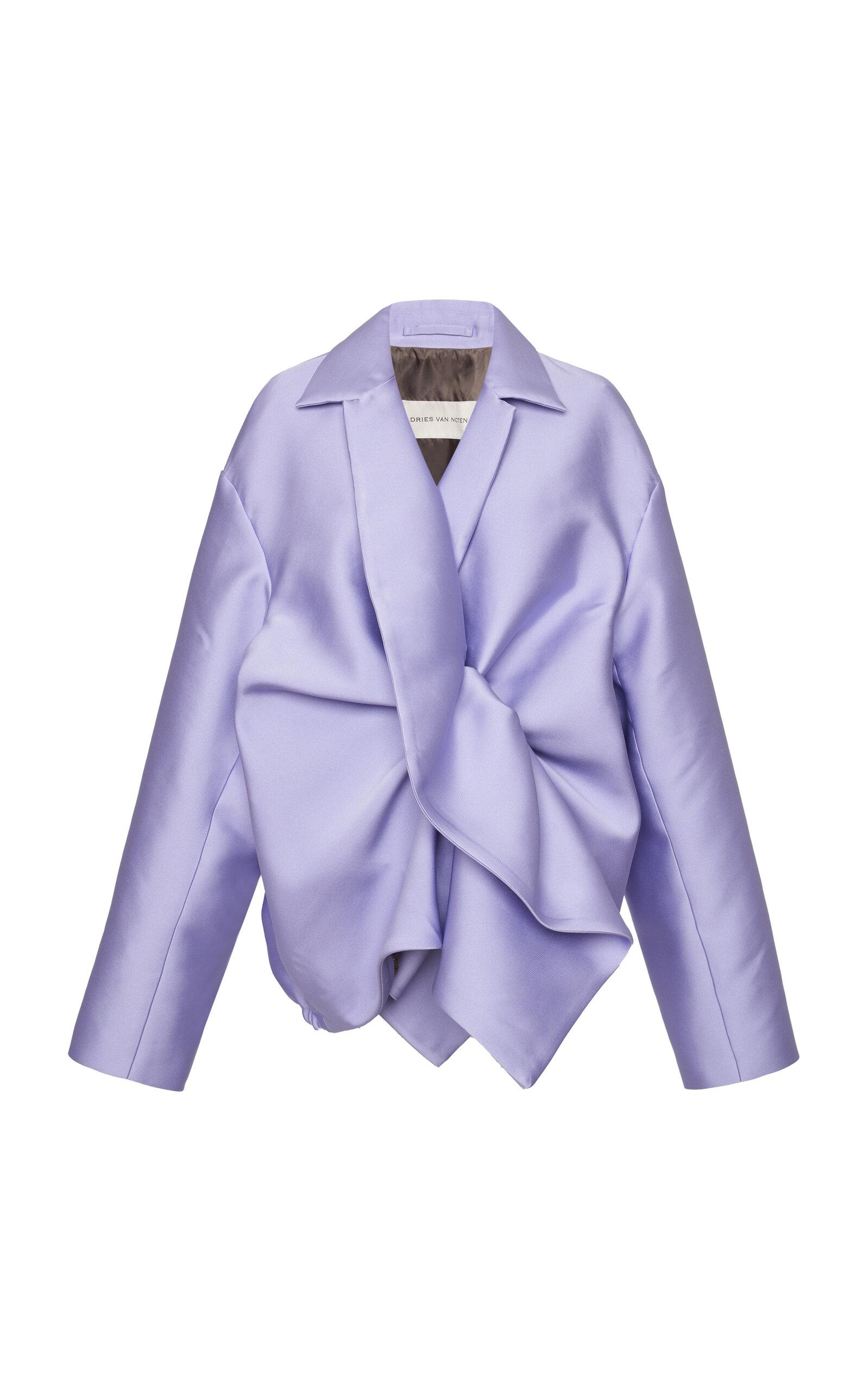 Dries Van Noten - Vanas Gathered Silk-Blend Jacket - Purple - - Moda ...
