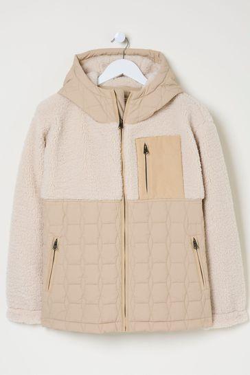 Honey Natural Fleece Quilted Jacket by FAT FACE | jellibeans