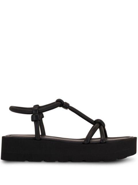 open toe flatform leather sandals by GIANVITO ROSSI | jellibeans