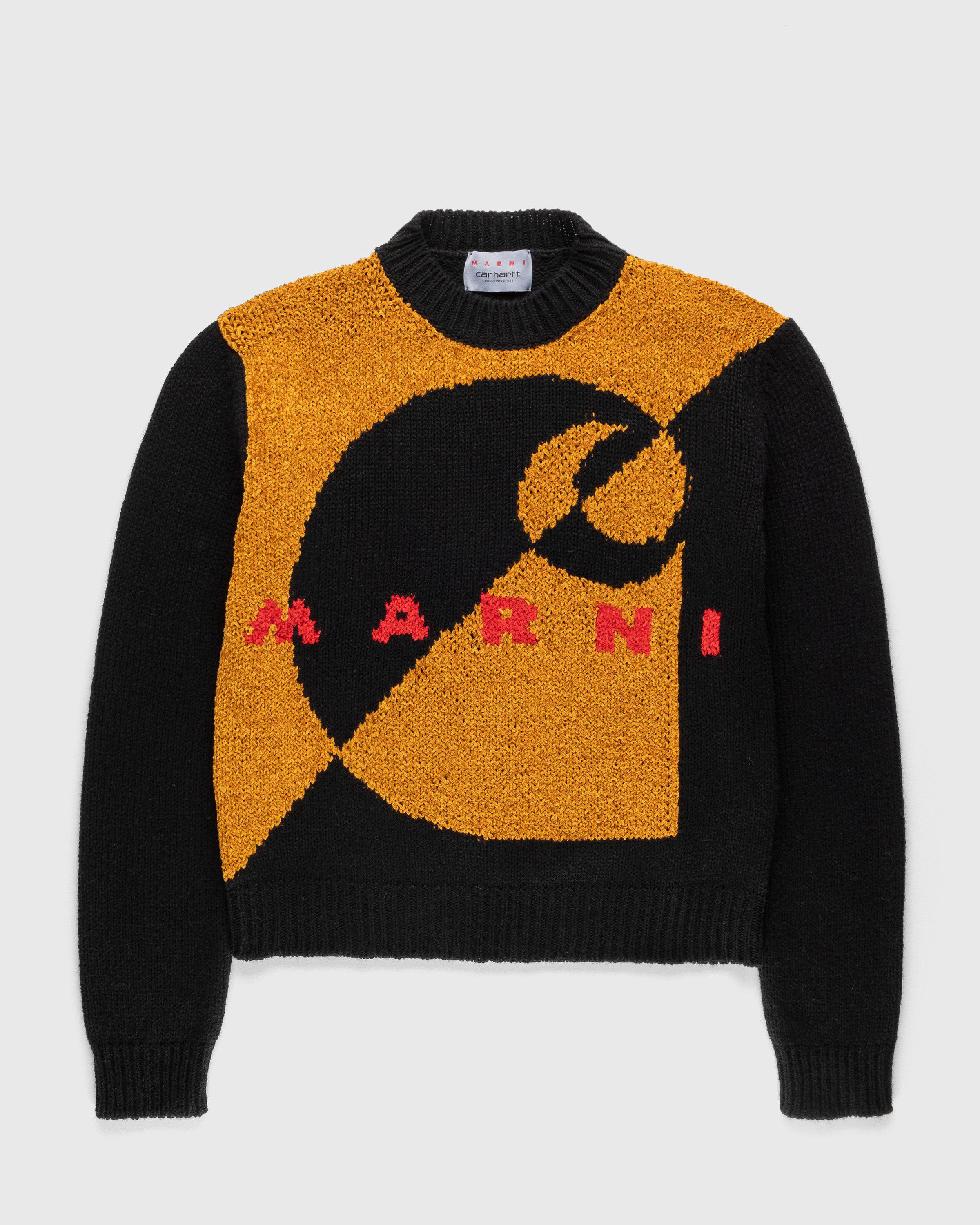 Intarsia Logo Sweater Brown by MARNI X CARHARTT WIP | jellibeans