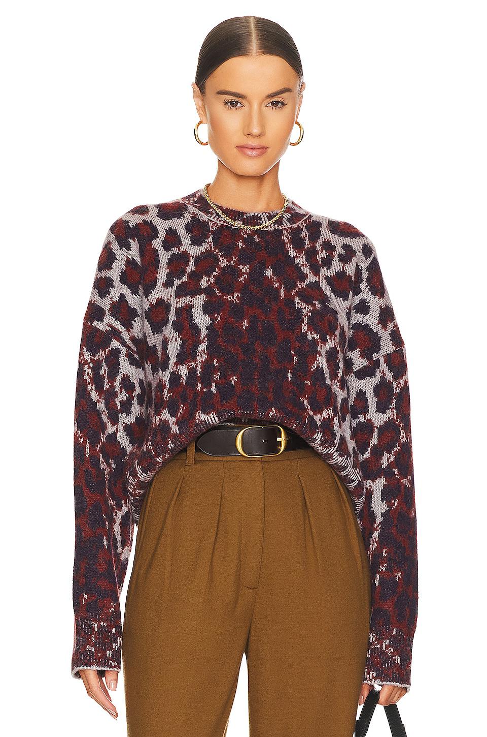 Rag & Bone Sarah Leopard Crew in Rust by RAG&BONE | jellibeans