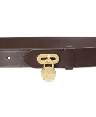Women's Leather Padlock Belt by RALPH LAUREN | jellibeans