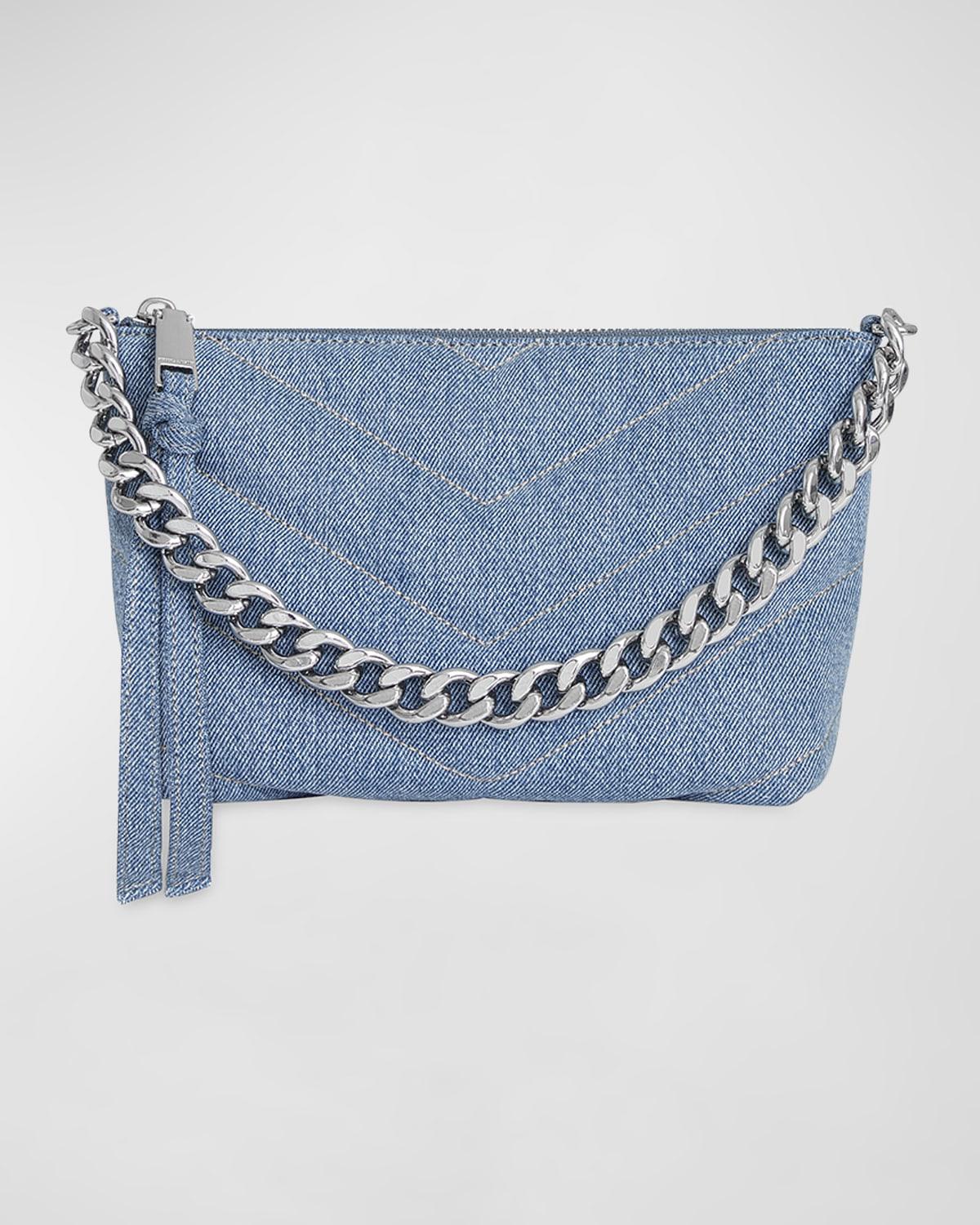 Edie Chevron-Quilted Denim Crossbody Bag by REBECCA MINKOFF | jellibeans