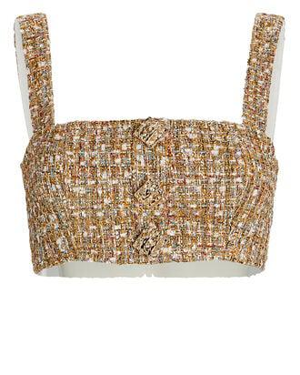 Tinsel Bouclé Tweed Crop Top by SELF-PORTRAIT | jellibeans