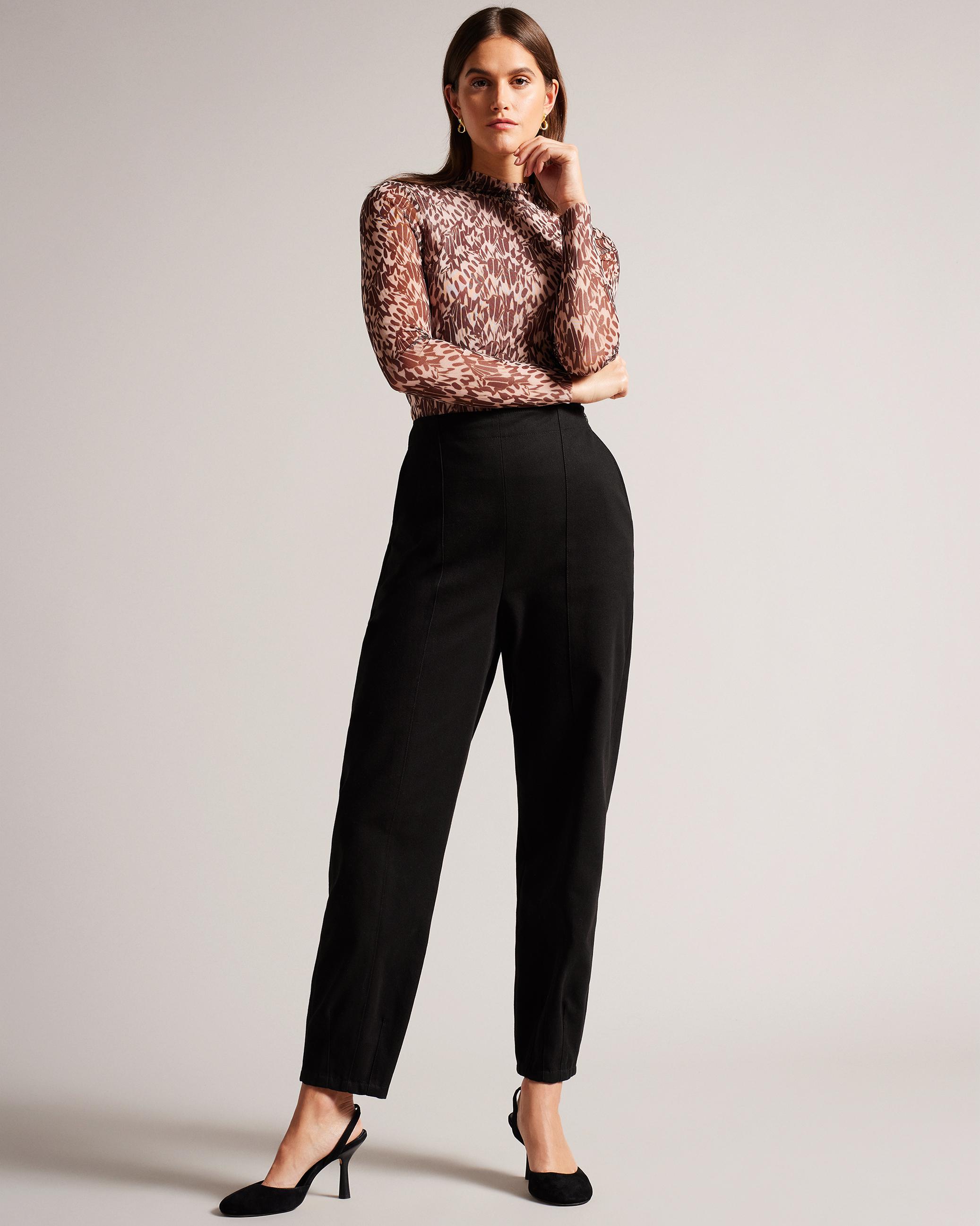 Barrel Trousers With Pin Tuck Detail - ELIONA - Black by TED BAKER ...