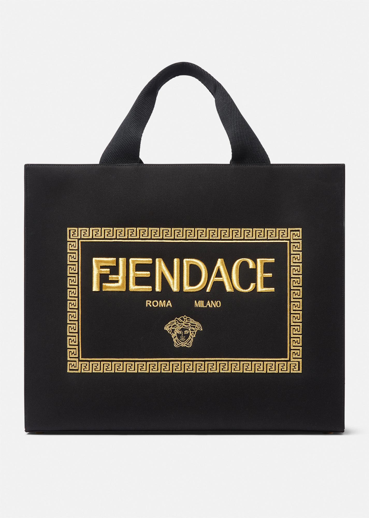 Fendace Logo Large Tote Bag by VERSACE | jellibeans