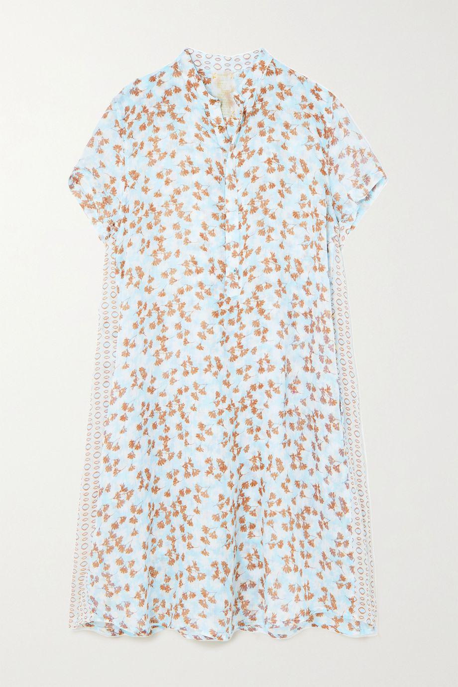 Nehru paneled floral-print dress by YVONNE S | jellibeans