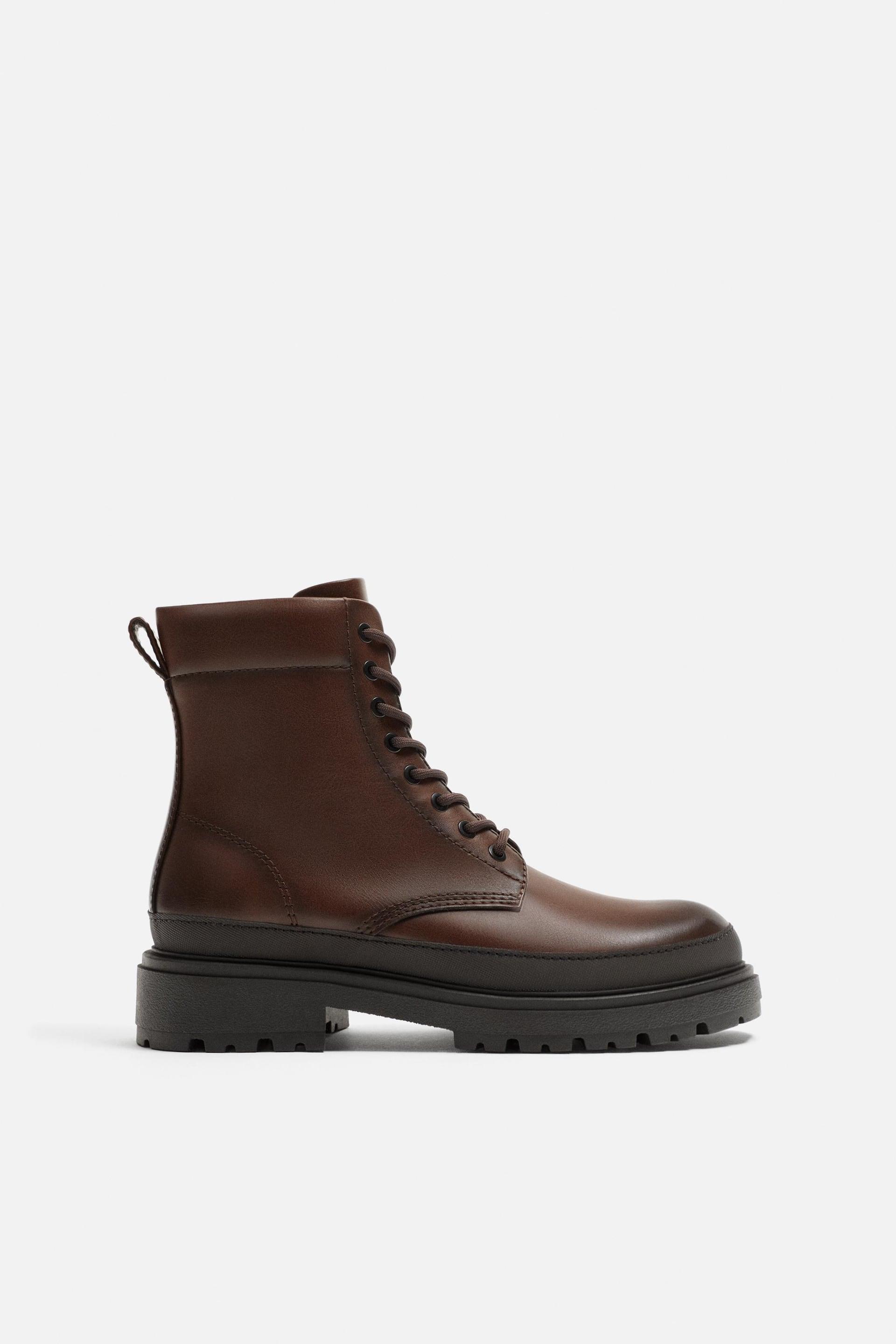 LACE-UP BOOT WITH LUG TRACK by ZARA | jellibeans